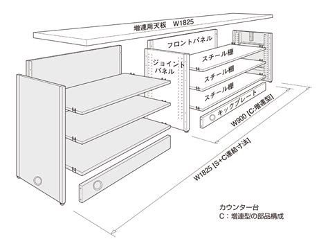 レジ台補助棚付 レジ台 製品情報 三洋スーパースタンド