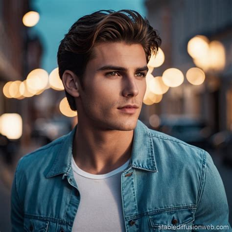 Casual Male Model Profile Stable Diffusion Online