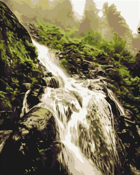 Artnapi 40x50cm Zestaw Do Malowania Po Numerach Szum Wodospadu Na