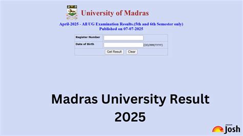 Madras University Result 2025 Released Direct Link To Download April