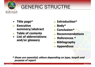 Report Writing Documentation PPT