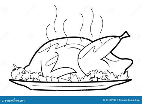 Roasted Chicken Stock Vector Illustration Of Grill Bird 34424943