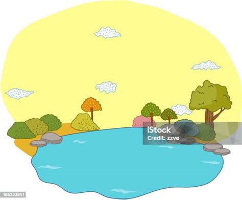 Pemandangan Danau Ilustrasi Stok Unduh Gambar Sekarang Alam Clip