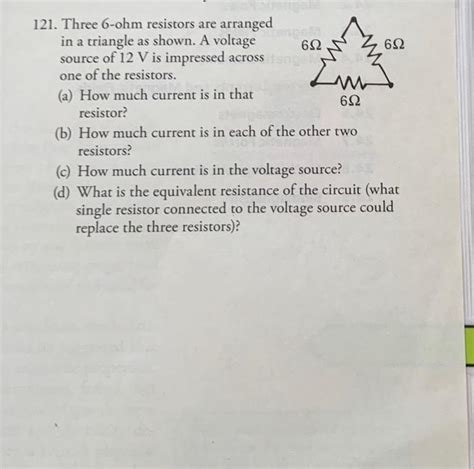 Solved Three Ohm Resistors Are Arranged In A Triangle Chegg Com