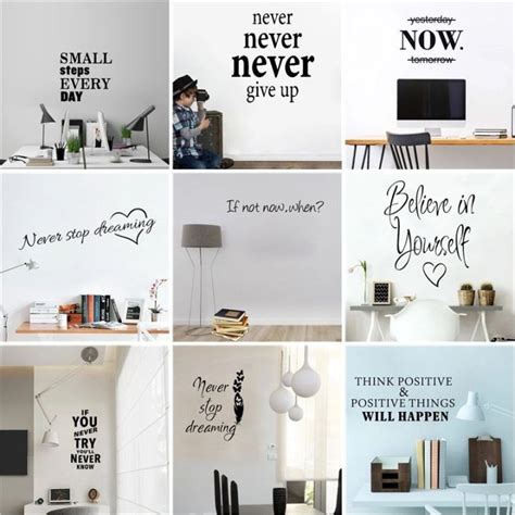 191wall Sticker Stiker Dinding Quote Teamwork Never Give Up Motivasi