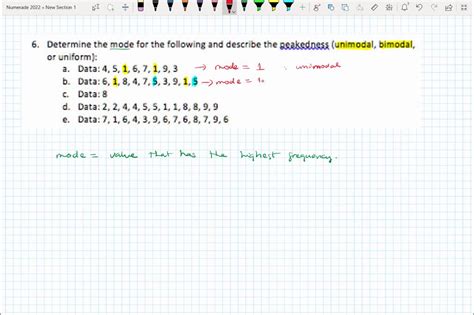 SOLVED Determine The Mode For The Following And Describe The Distribution Unimodal Bimodal