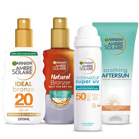 Слънцезащитен комплект Garnier, За идеален тен за тяло и кожа ...