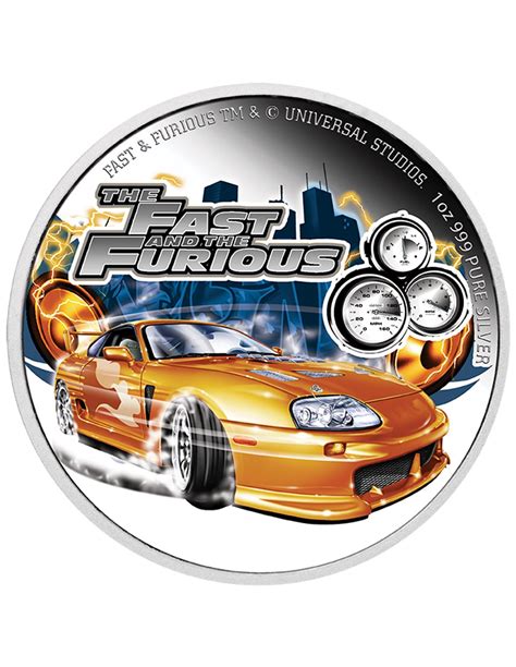Fast And Furious Toyota Supra Oz Silver Coin Niue