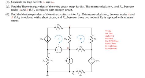 Solved B Calculate The Loop Currents IA And IB C Find Chegg