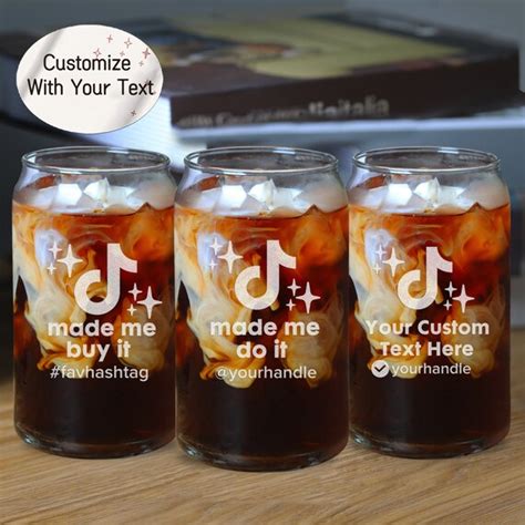 Funny Tiktok Iced Coffee Glass Tik Tok Made Me Do It Or Add Etsy