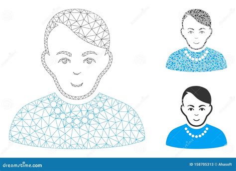Trendy Guy Vector Mesh 2d Model And Triangle Mosaic Icon Stock Vector Illustration Of
