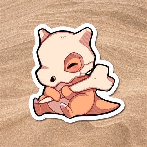 Cubone Pokemon Sticker T Ground Type Kawaii Cute Kanto Pokemon Gen 1
