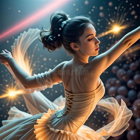 Ai Generated Illustration Of A Young Ballerina Wearing A Sparkling
