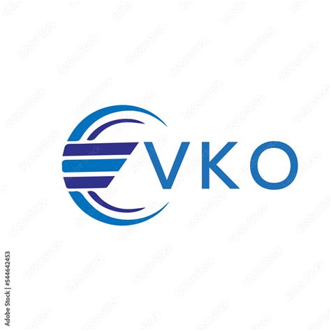 VKO letter logo. VKO blue image on white background. VKO vector logo ...