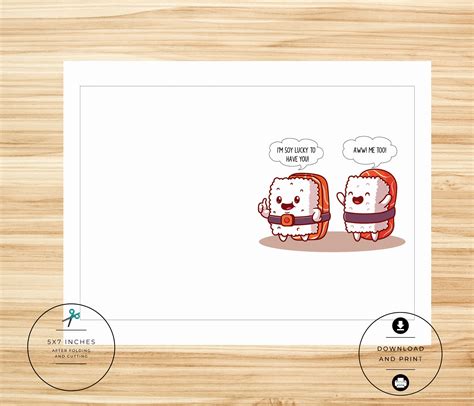 Cute Sushi Card Sushi Love Card Funny Birthday Card Pun Card Valentines