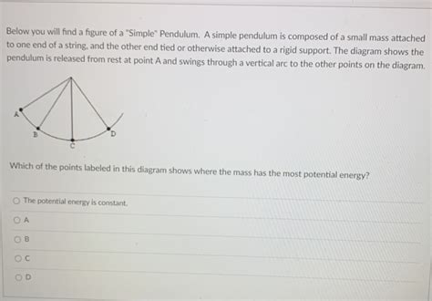 Solved Below You Will Find A Figure Of A Simple Pendulum Chegg Com