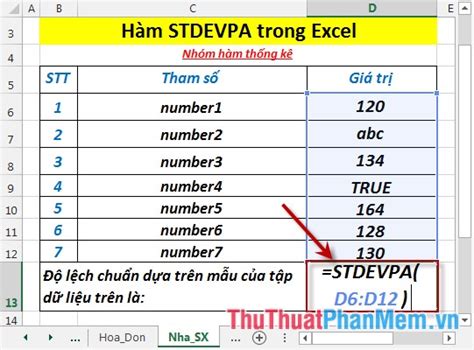 Stdevpa Function The Function Of Estimating Standard