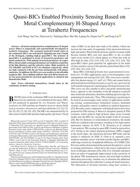 Pdf Quasi Bics Enabled Proximity Sensing Based On Metal Complementary