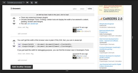 Html Finding Current Width Of The Web Page In My Browser Stack Overflow