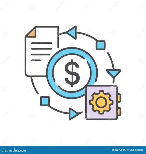 Cost Control Line Icons Collection Budgeting Analysis Reduction