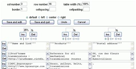 Pmwiki Cookbook Tableedit