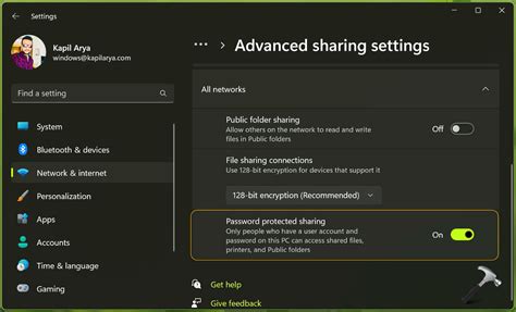 Enable Or Disable Password Protected Sharing In Windows 11