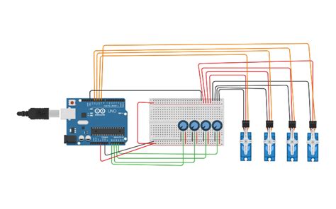 Circuit Design Robotic Arm Tinkercad
