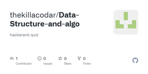 Github Thekillacodar Data Structure And Algo Hackerank Quiz