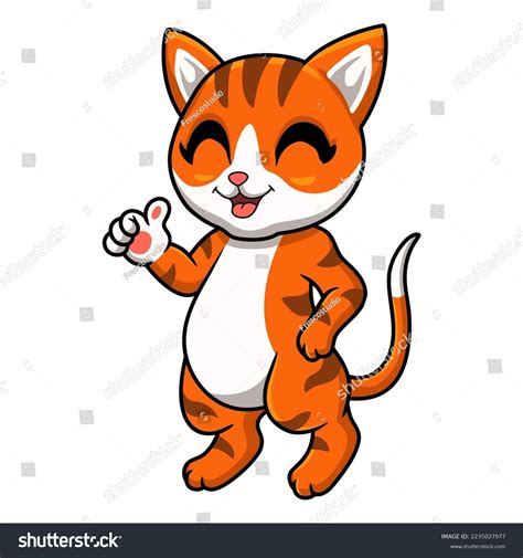 Cute Orange Tabby Cat Cartoon Giving Stock Vector Royalty Free