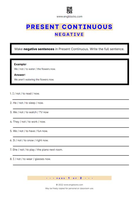 Present Simple Vs Present Continuous Esl Worksheets