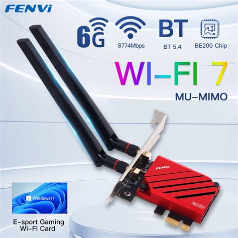Fenvi 와이파이 7 Fv Be8800 인텔 Be200 Pcie 무선 어댑터 블루투스 5 4 트라이 밴드 Pc용 네트워크