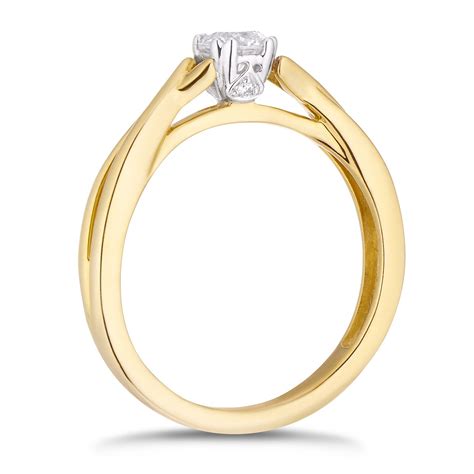 9ct Yellow Gold 14ct Diamond Solitaire Ring Hsamuel