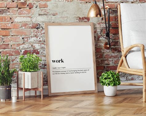 Funny Office Decor Work Definition Print Office Wall Art Funny