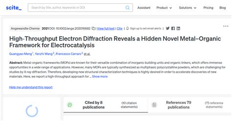 Citation Report High‐throughput Electron Diffraction Reveals A Hidden