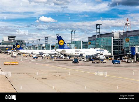 Frankfurt Germany June 13 2015 Terminal 1 With Passenger Airplanes