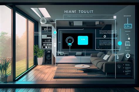 Premium Photo Smart Home Interface With Augmented Realty Of Iot Object Interior Design