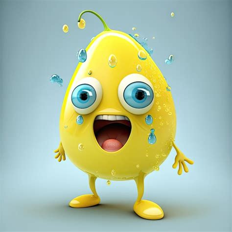 Premium Ai Image Ai Generated Tropical Lemon Fruit Funny Screaming Or