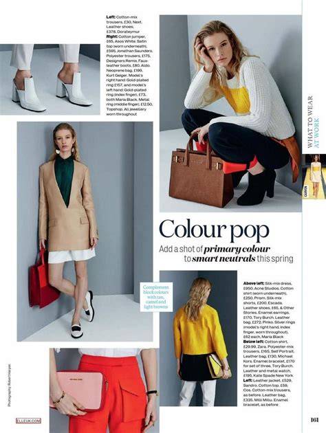 Elle April 2015 Uk Fashion Magazine Layout Fashion Magazine Design Fashion Editorial Layout