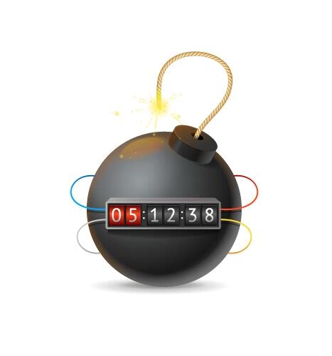 Realistic 3d round bomb Royalty Free Vector Image
