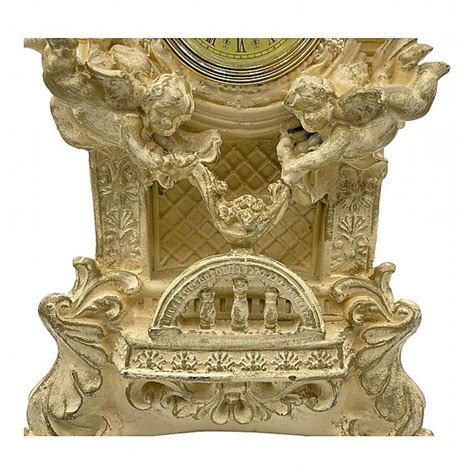 ארובה גדולה או שעון שולחן עם מלאכים בצבע זהב קרם וורוד פסלי נוי לבית פסלים Decots