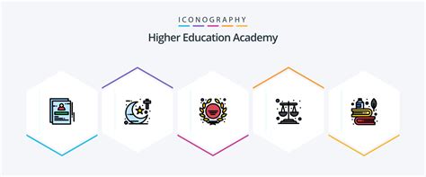 Academy 25 Filledline Icon Pack Including Education Scales Theology