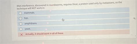 Solved Rna Interference Discovered In Roundworms Requires