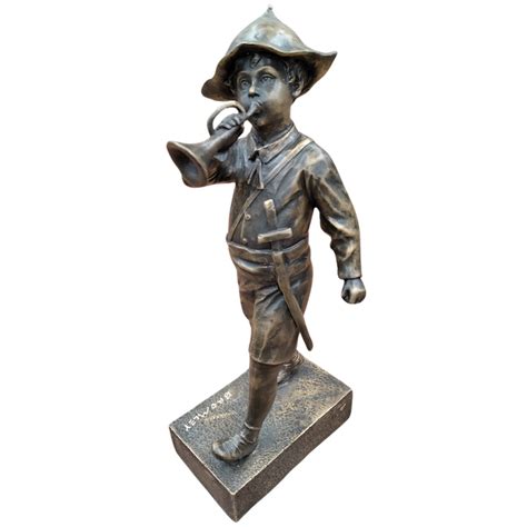 Bugle Boy Bronze Sculpture By David Bromley