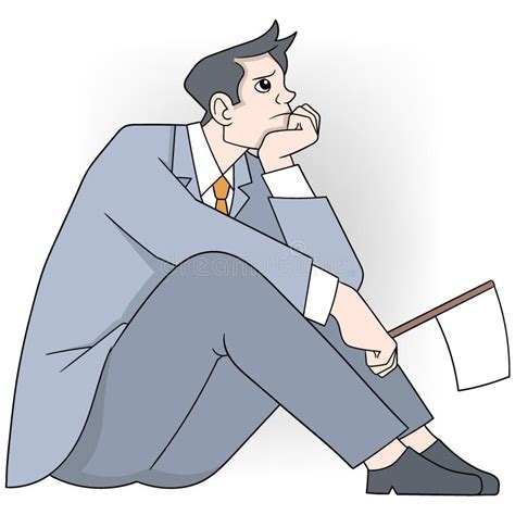 Businessman Sitting With White Flag Symbolizing Surrender Stock Vector