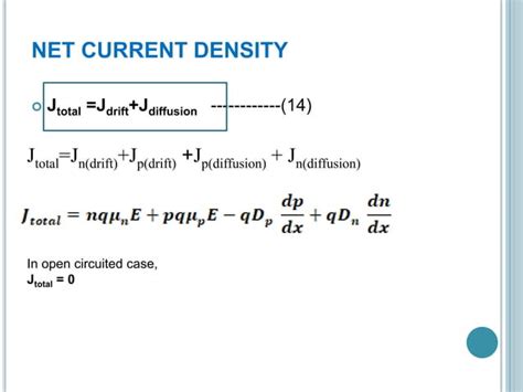 Basics Of Semiconductor Current Equation Continuity Equation