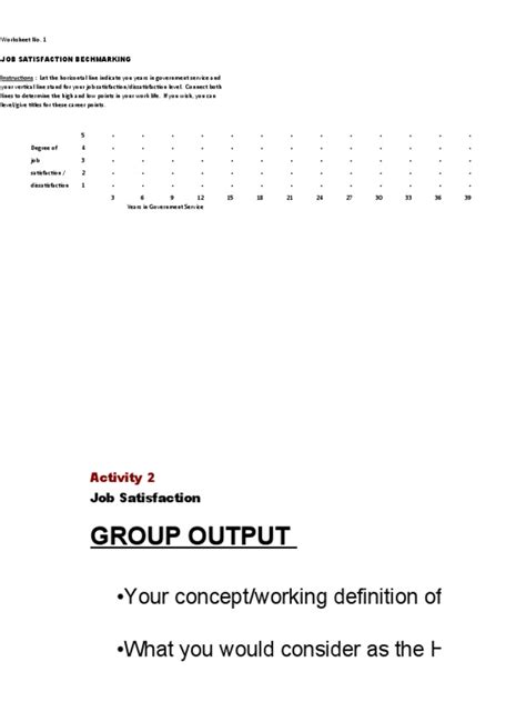 Job Satisfaction Benchmarking Worksheet Pdf