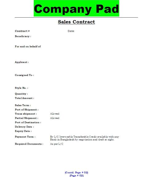 Sales Contract
