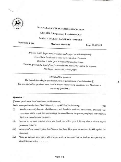 English Language Kisa Paper Pdf