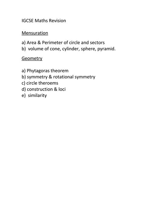 solution cie igcse maths extended revision notes 2023 geometry and