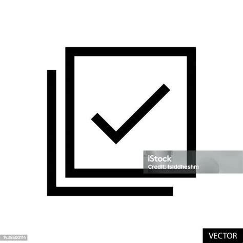 다중 사각형 선택 눈금 여러 항목 선택 확인란 흰색 배경에 격리된 선 스타일 디자인의 상자 벡터 아이콘에서 모든 체크 표시 선택